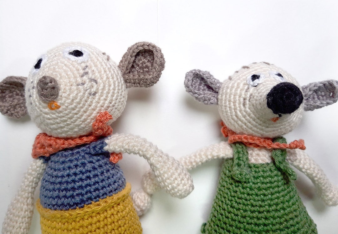 Two Mice Kiki and Karuso - Cuddly Toy, Therapy Doll, Gift, Handmade ...