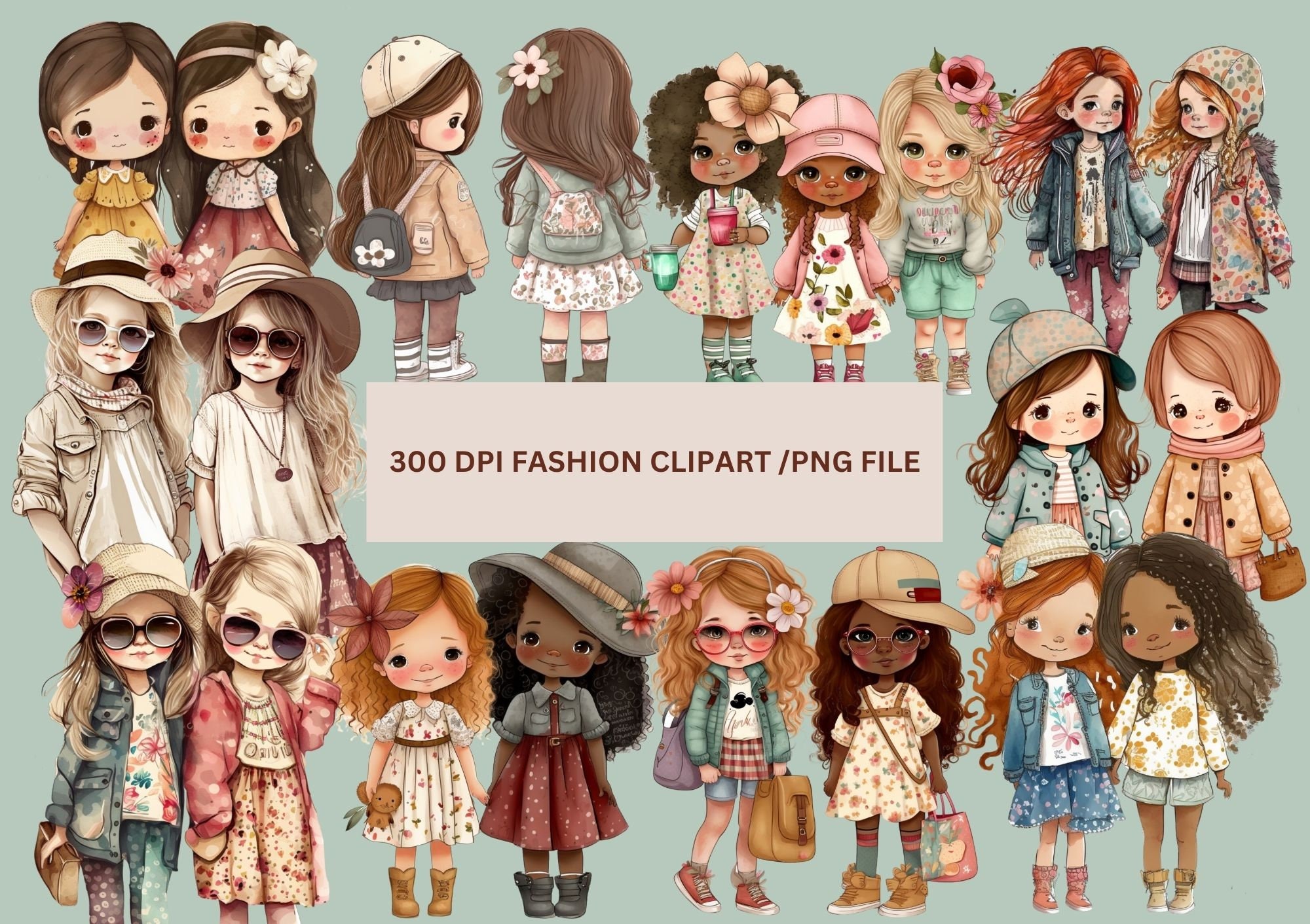 Little Girl Best Friends Clipart PNG, Sisters Clipart, Family Clipart ...