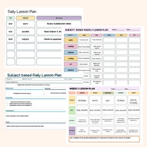 4 Editable Weekly + Daily Teacher Lesson Plan Bundle | Canva Template ...