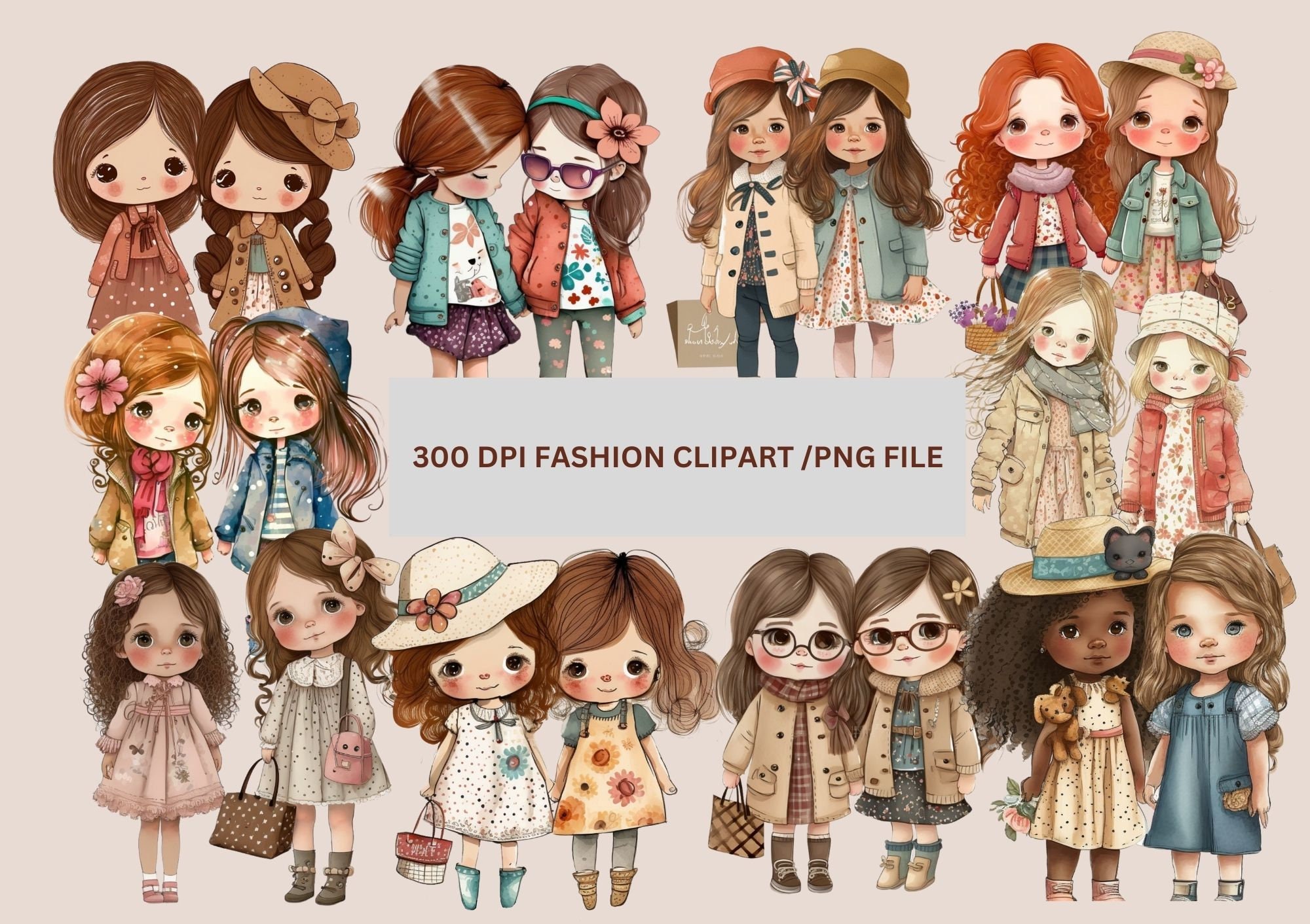 Little Girl Best Friends Clipart PNG, Sisters Clipart, Family Clipart ...