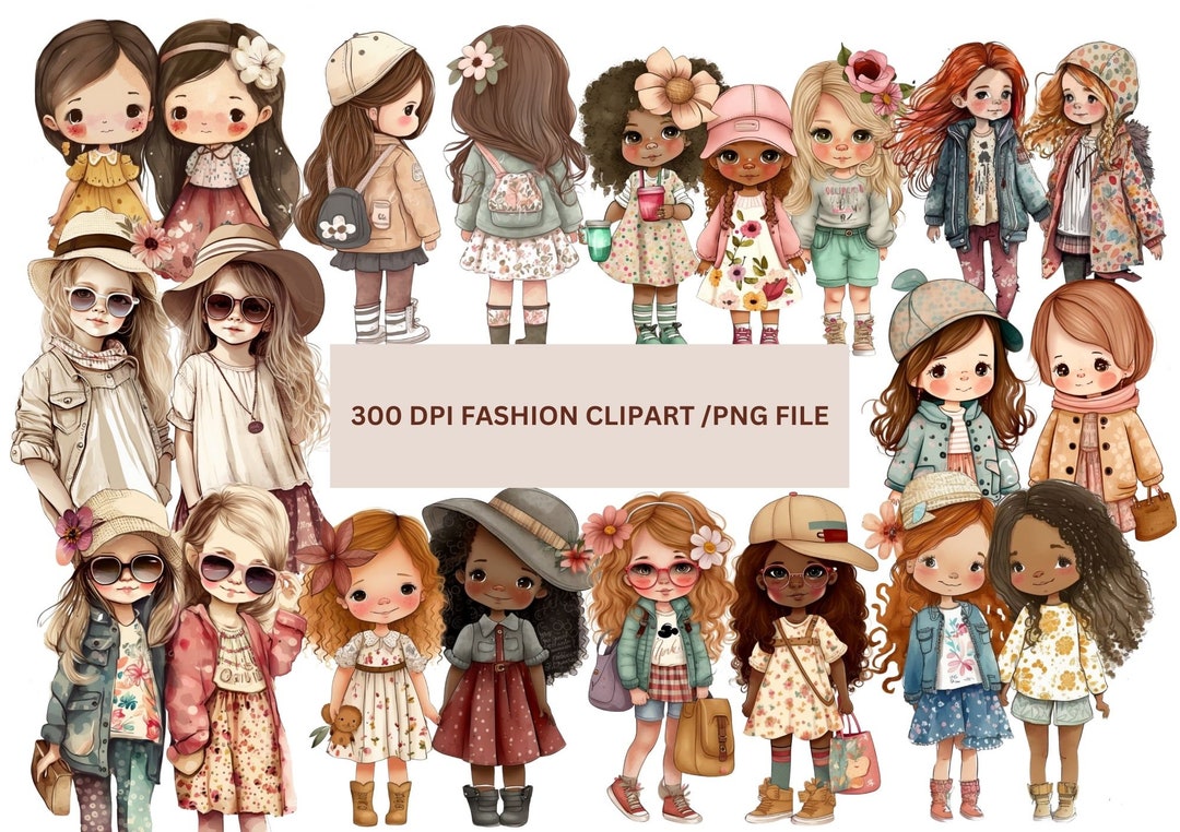 Little Girl Best Friends Clipart PNG, Sisters Clipart, Family Clipart ...