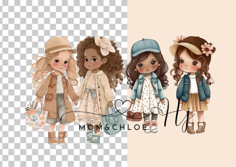 Little Girl Best Friends Clipart PNG, Sisters Clipart, Kids Clip Art ...