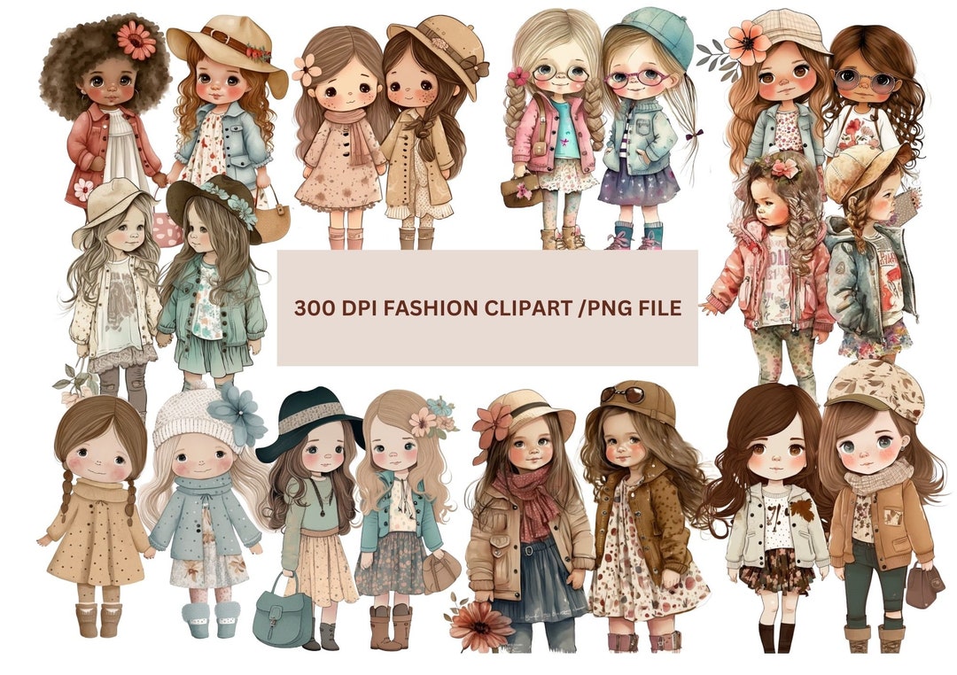 Little Girl Best Friends Clipart PNG, Sisters Clipart, Family Clipart ...