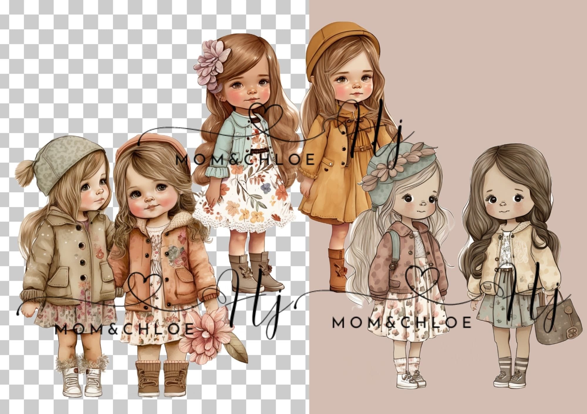 Little Girl Best Friends Clipart PNG, Sisters Clipart, Kids Clip Art ...