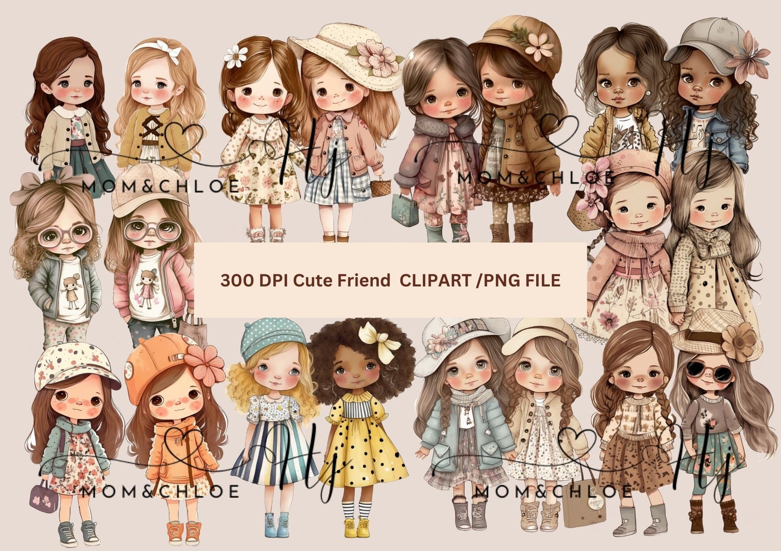 Little Girl Best Friends Clipart PNG, Sisters Clipart, Kids Clip Art ...