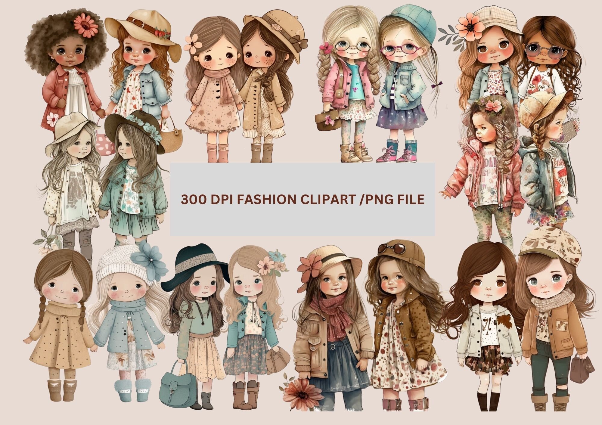 Little Girl Best Friends Clipart PNG, Sisters Clipart, Family Clipart ...
