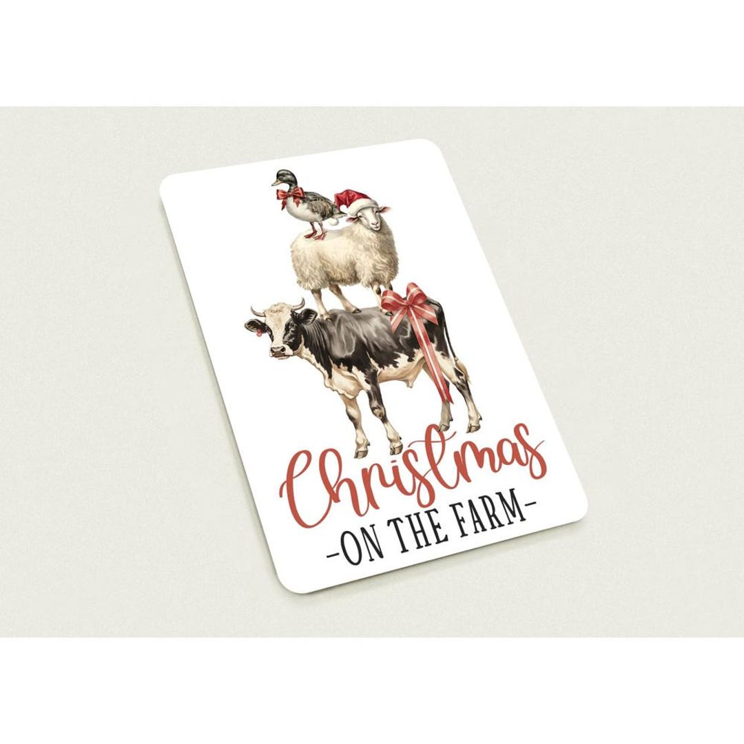 Farm House Christmas Card country Christmas Cards With Envelopes Cute ...