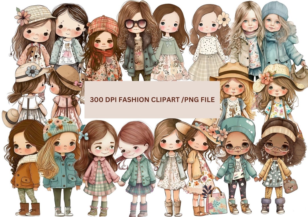 Little Girl Best Friends Clipart PNG, Sisters Clipart, Family Clipart ...