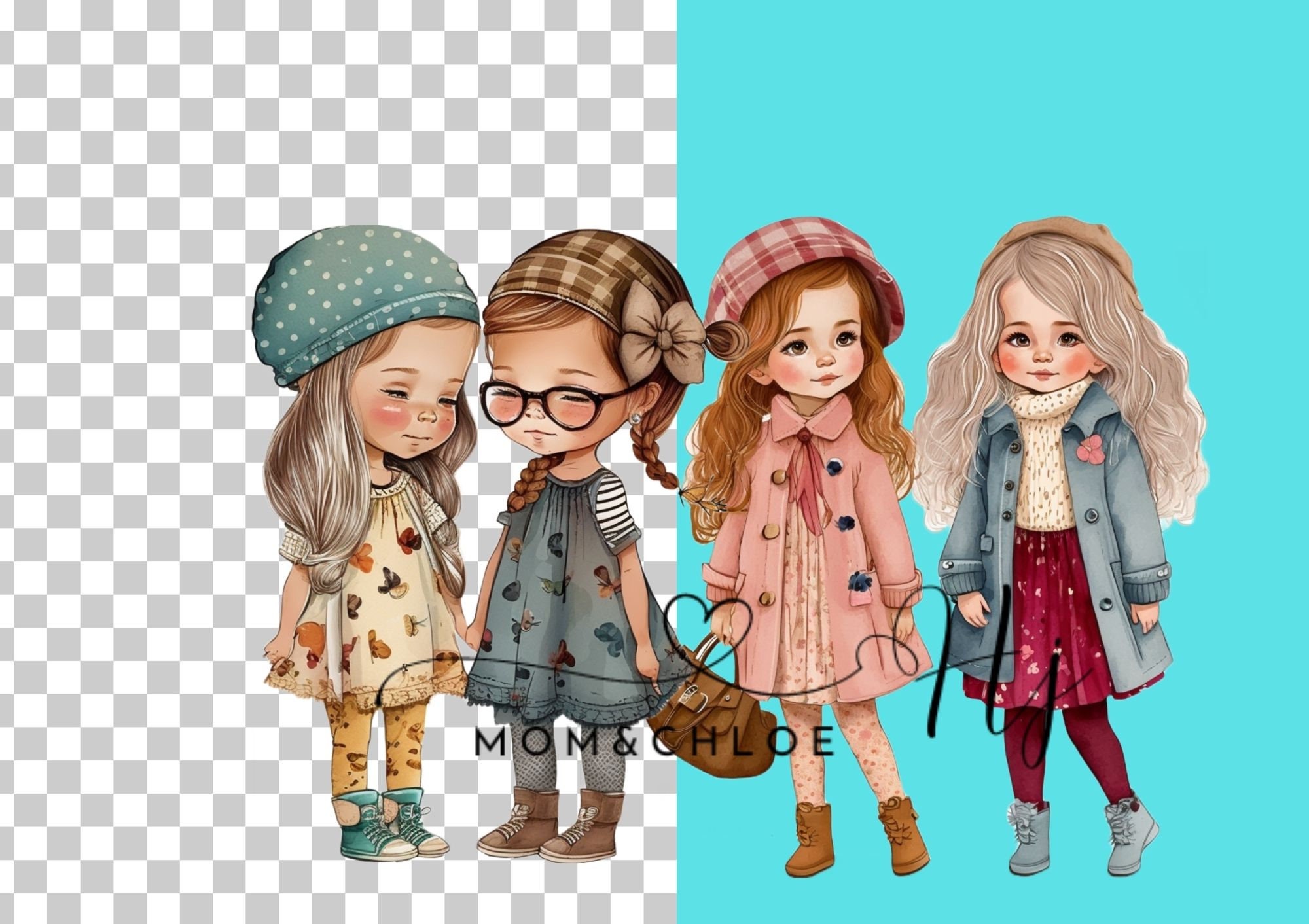 Little Girl Best Friends Clipart PNG, Sisters Clipart, Kids Clip Art ...