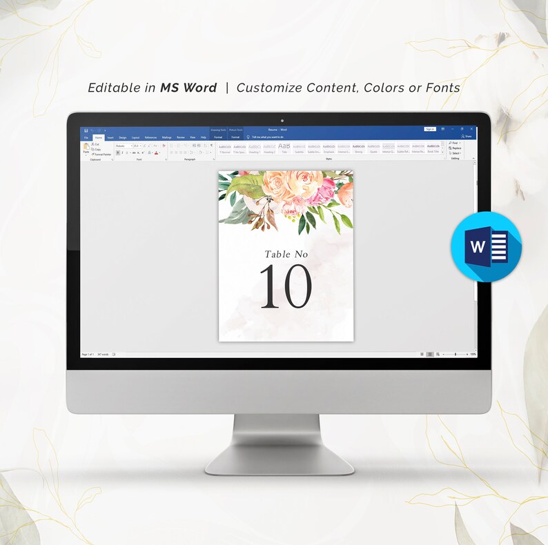 Editable Place Card Template, Printable Table Name Card, Canva Place ...