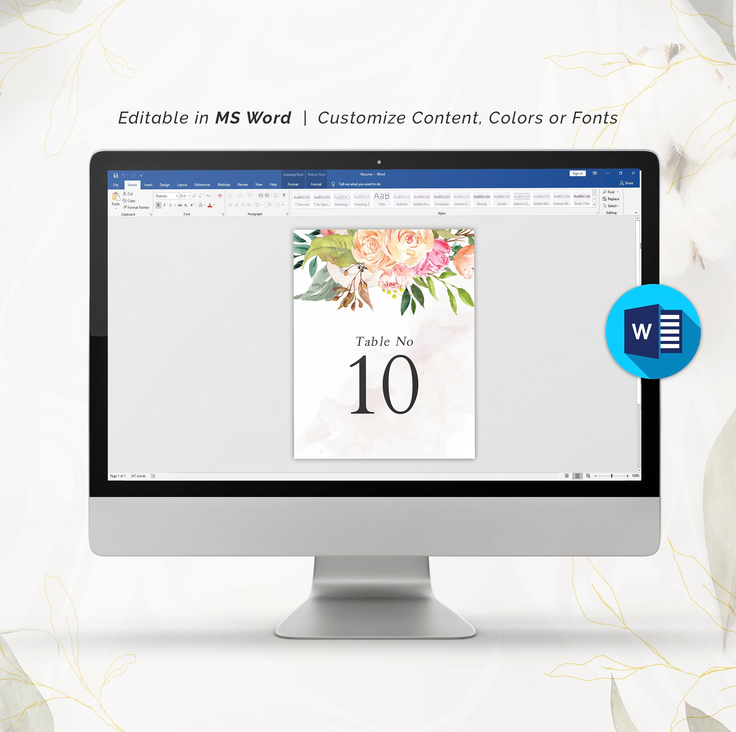 Editable Place Card Template, Printable Table Name Card, Canva Place ...