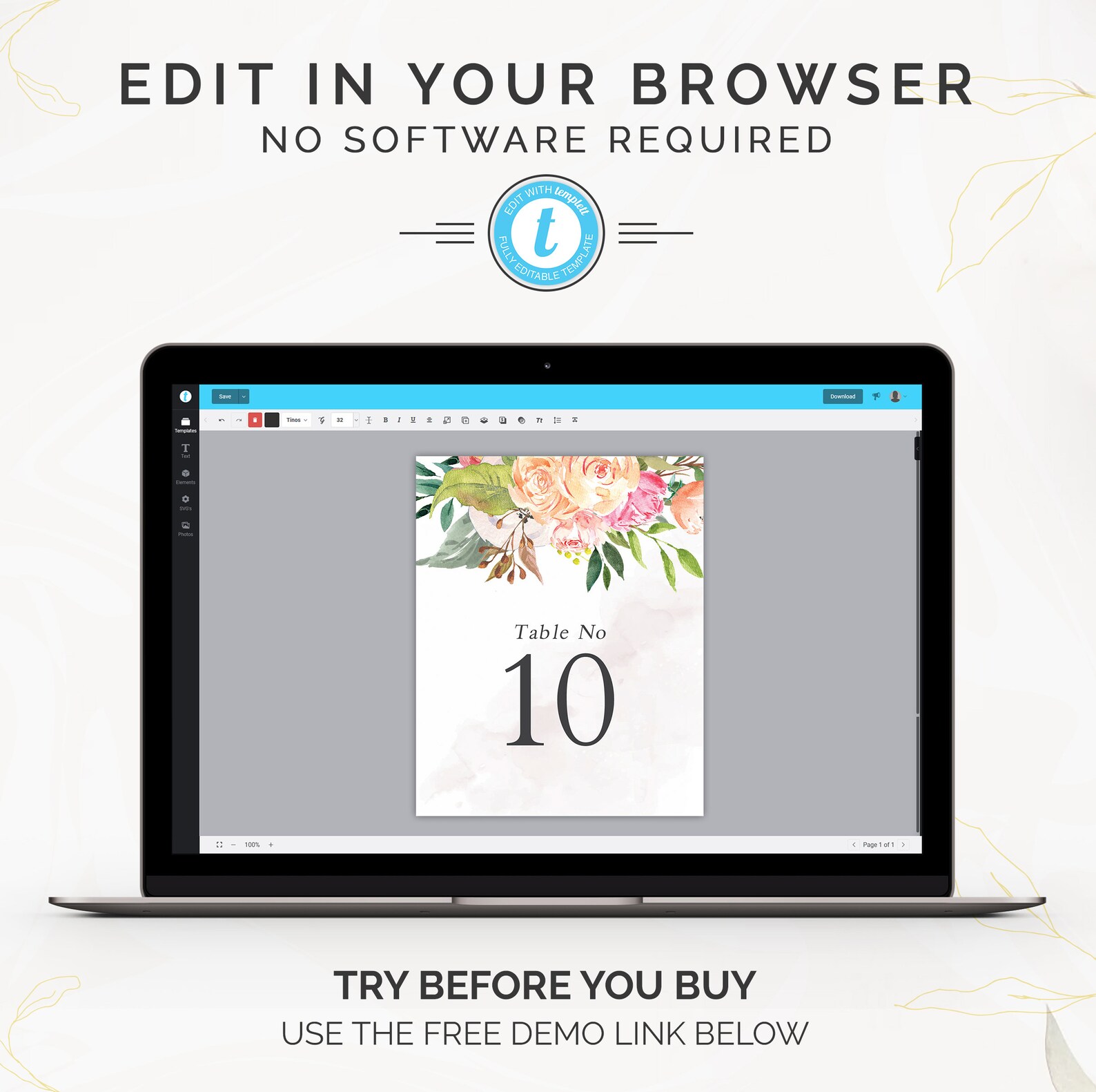 Editable Place Card Template, Printable Table Name Card, Canva Place ...