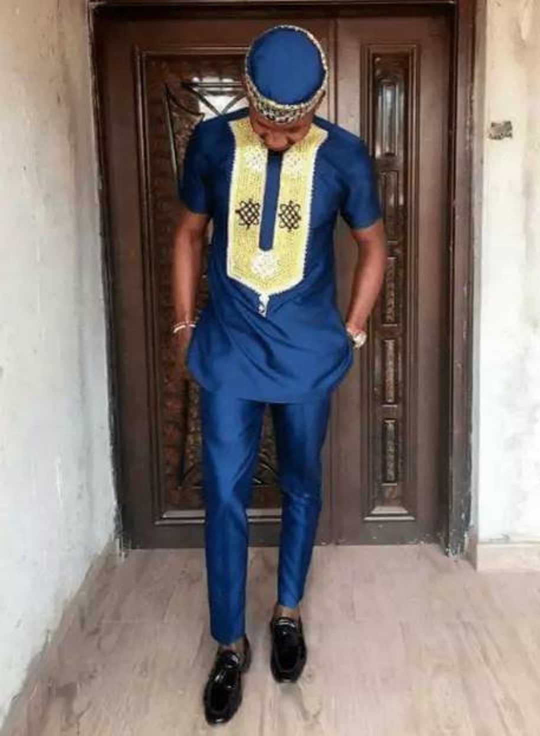 Chike African Men Clothing 2pcs Outfit/ Wedding Suit/groom Suit/ Prom ...