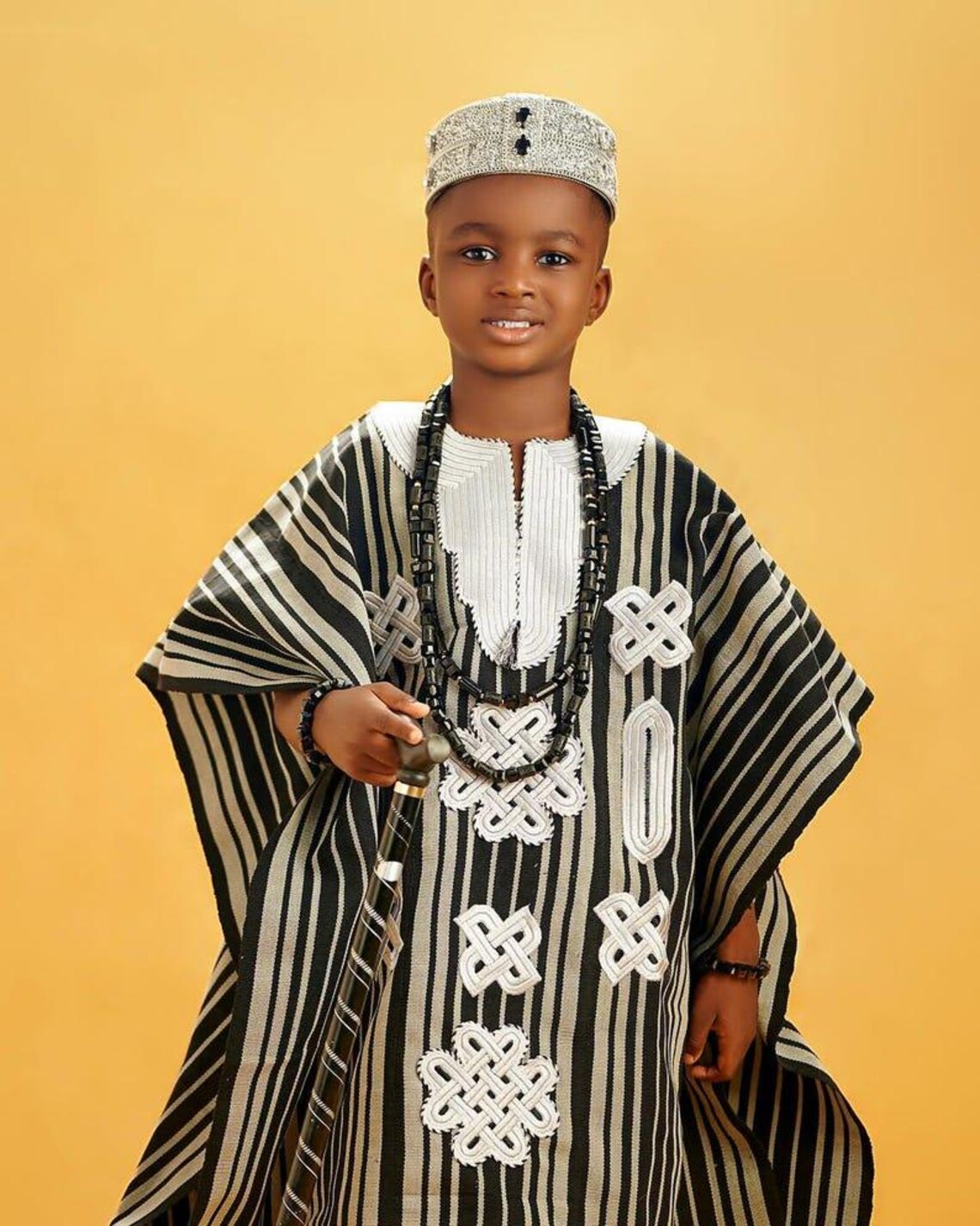Elegant African Kid's Asooke Agbada With Hat: Traditional Birthday ...