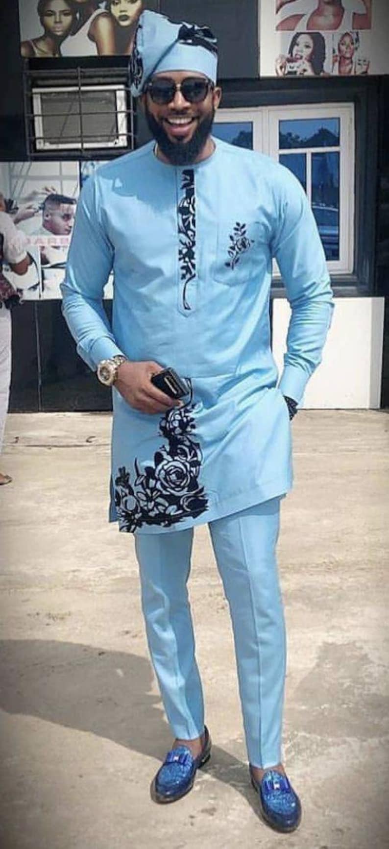 Fk African Men Clothing 2 Piece Outfit/ Wedding Suit/groom - Etsy