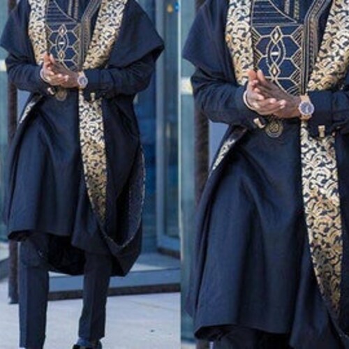 3pcs Navy Blue AGBADA/AGBADA for Men/african Agbada/african | Etsy