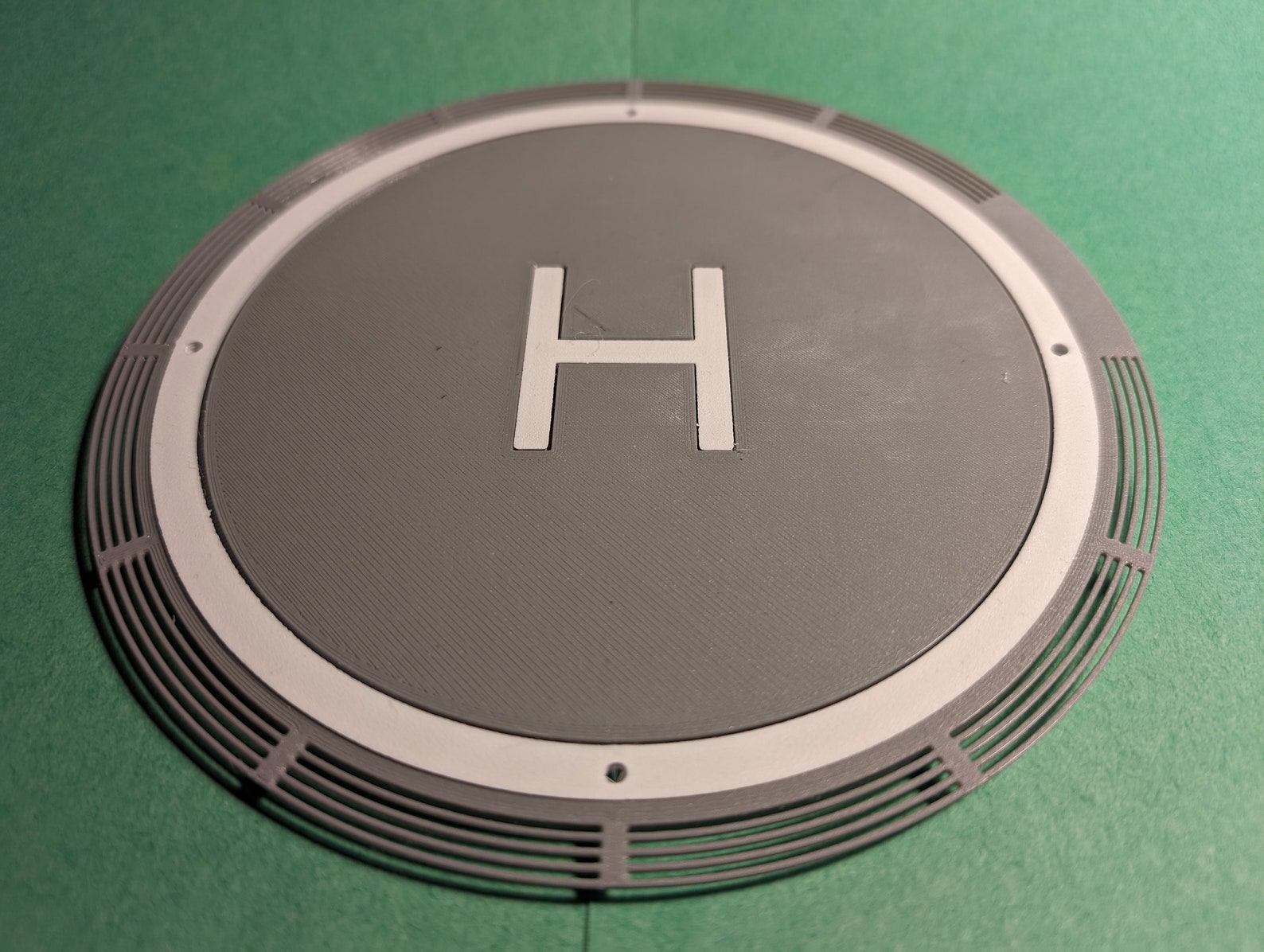 HO 1:87 Scale Heli Pad Helicopter Landing Pad W 4x Red Blinking Leds ...