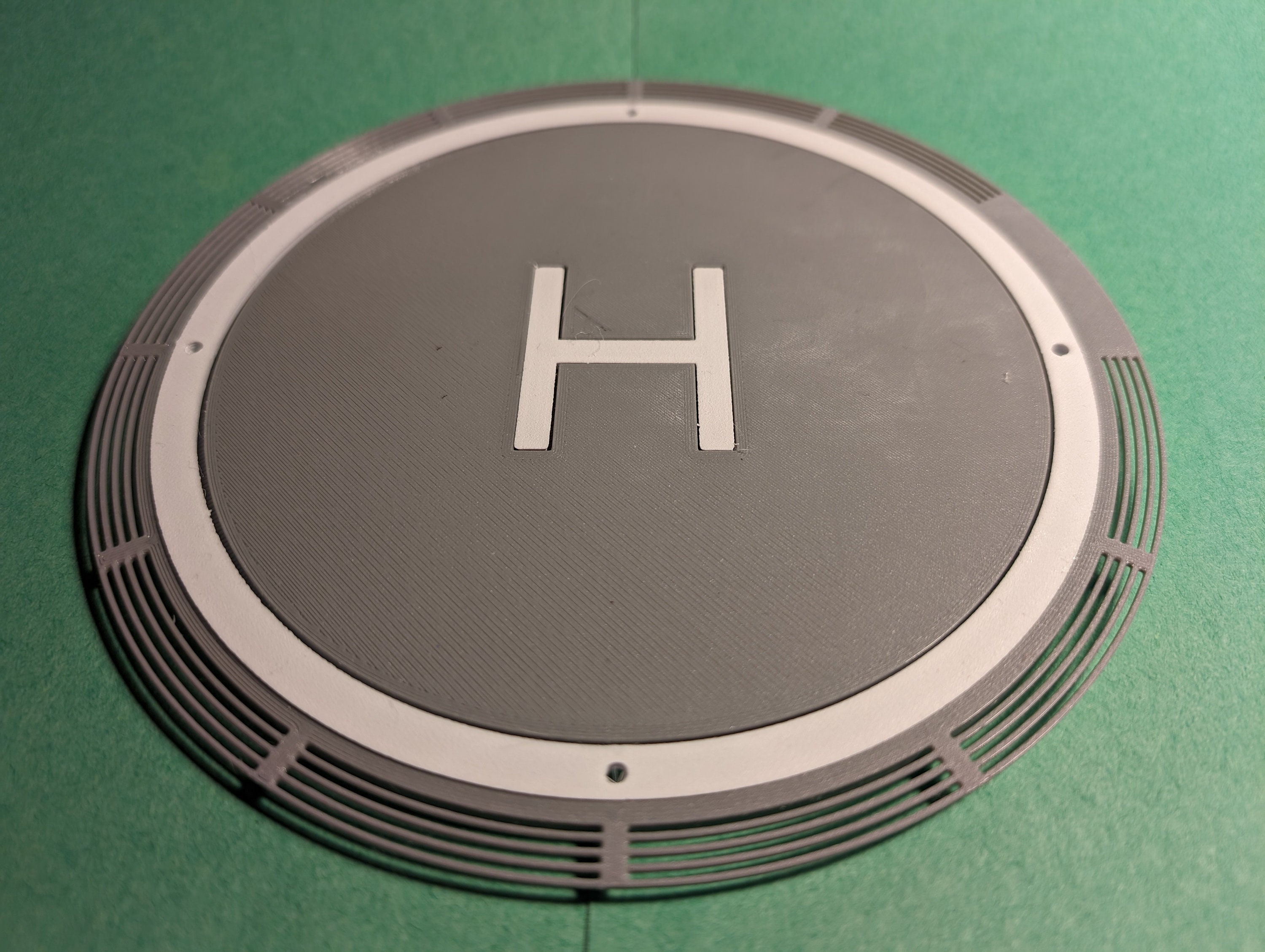 HO 1:87 Scale Heli Pad Helicopter Landing Pad W 4x Red Blinking Leds ...