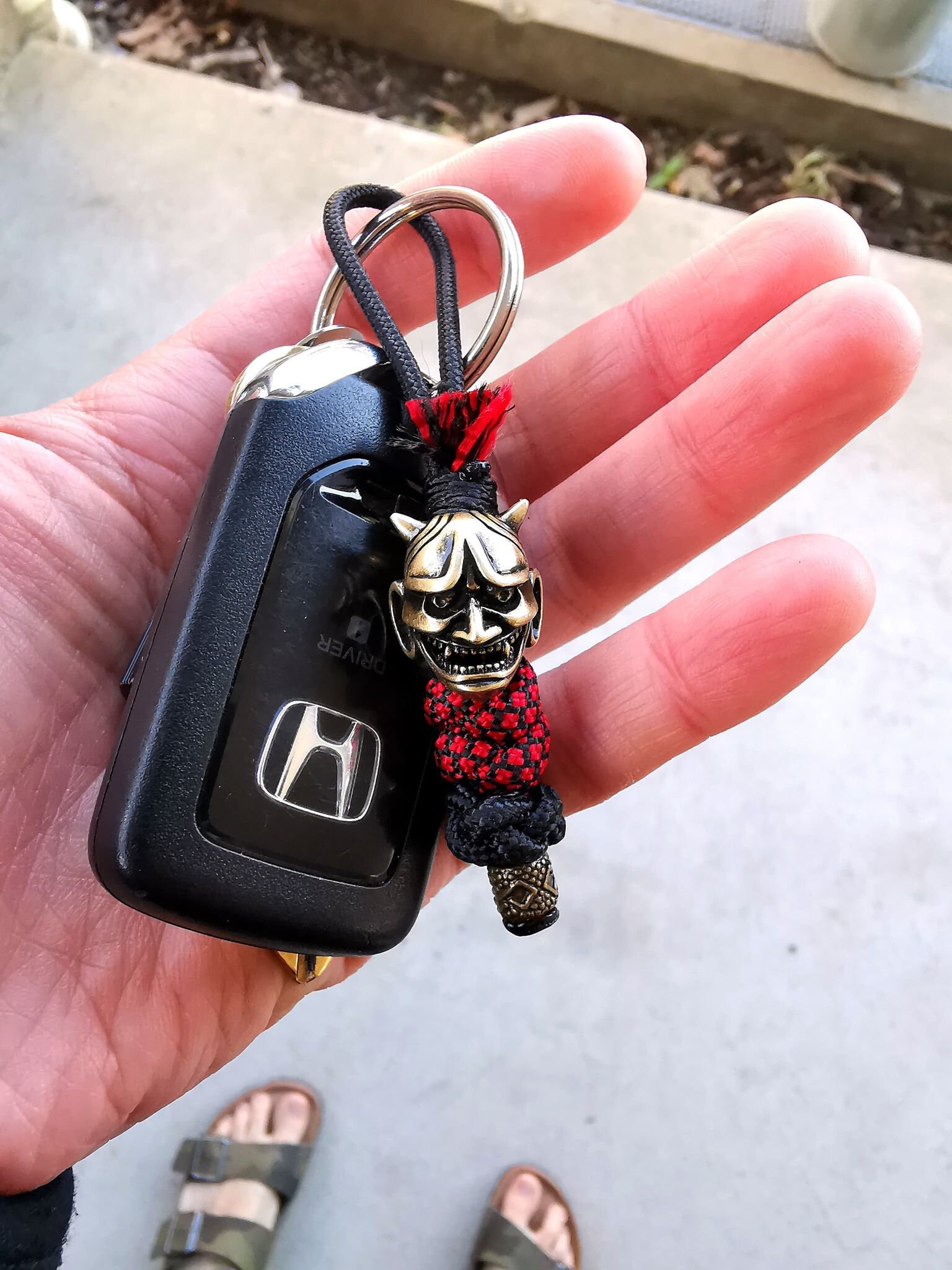 Japanese Oni Hannya Mask Keychain Paracord Knife & Key - Etsy