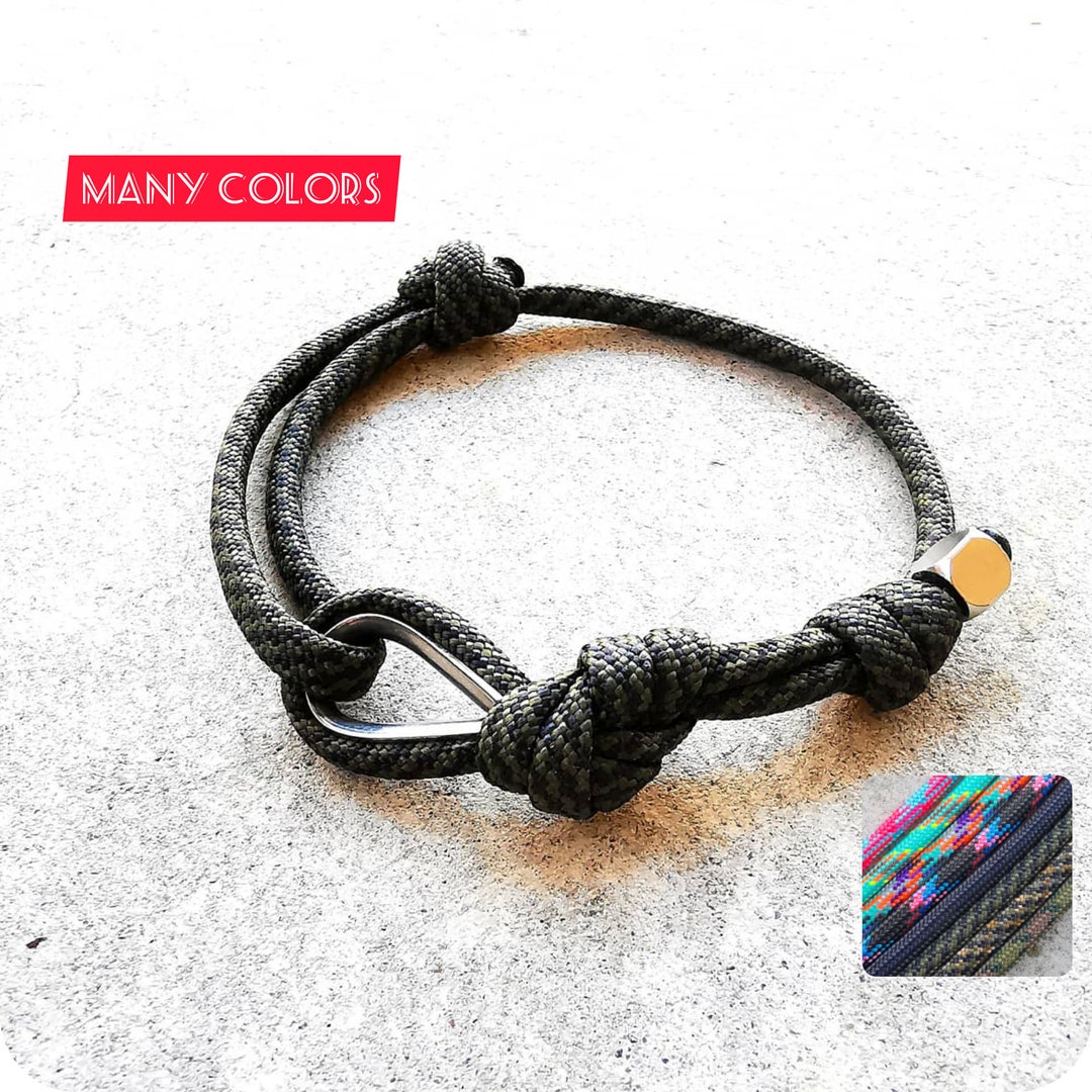 Original Rock Climber Hiking Paracord Jewelry, Carabiner Climbing ...