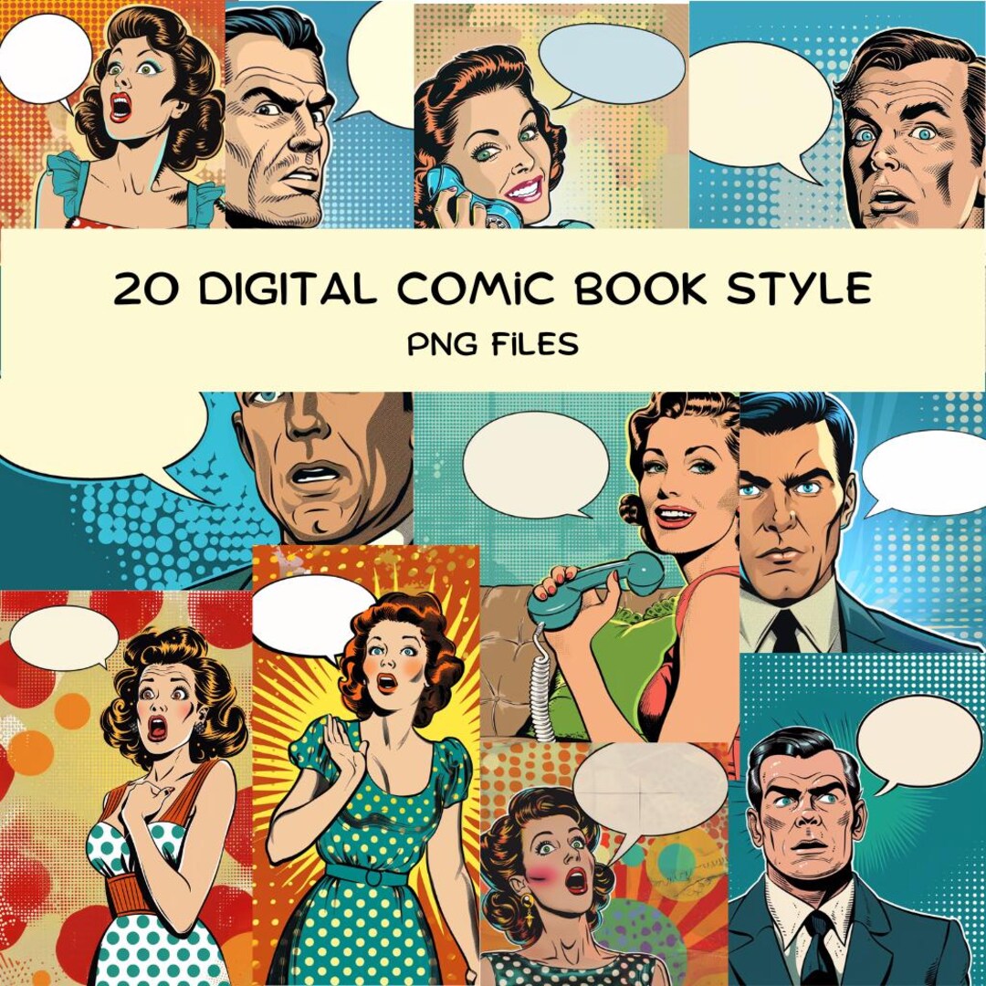 Retro Pop Art Comic Style Prints, Vibrant Speech Bubble Wall Art ...