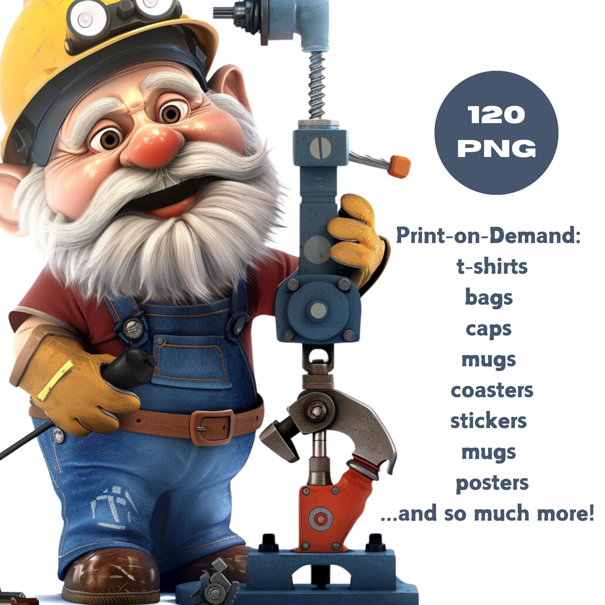 120 Construction Gnome Clipart Bundle Adorable Builder Gnomes With Tools & Vehicles for Crafts ...