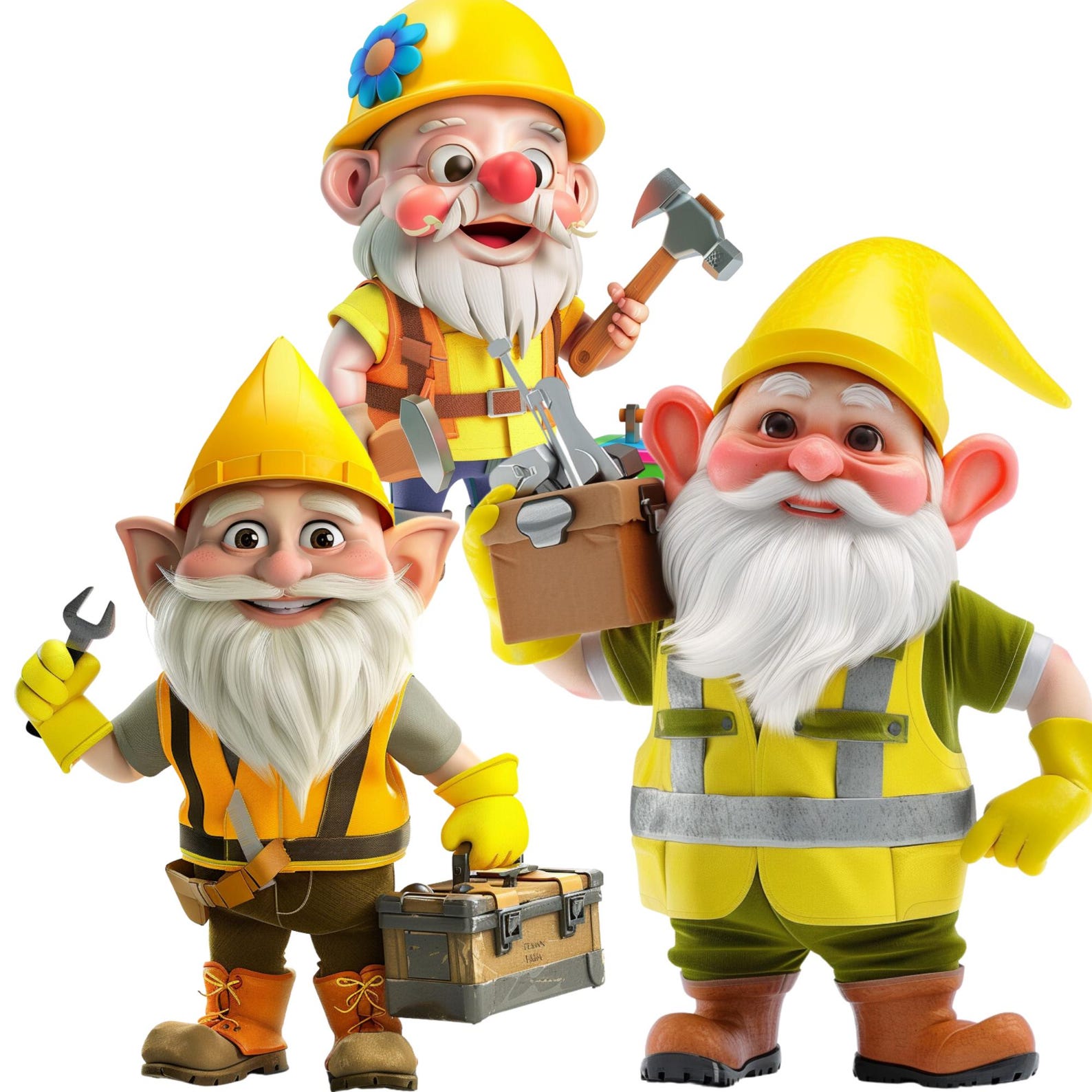 40 Construction Gnome Clipart PNG – Builder-themed Gnomes for Crafts ...