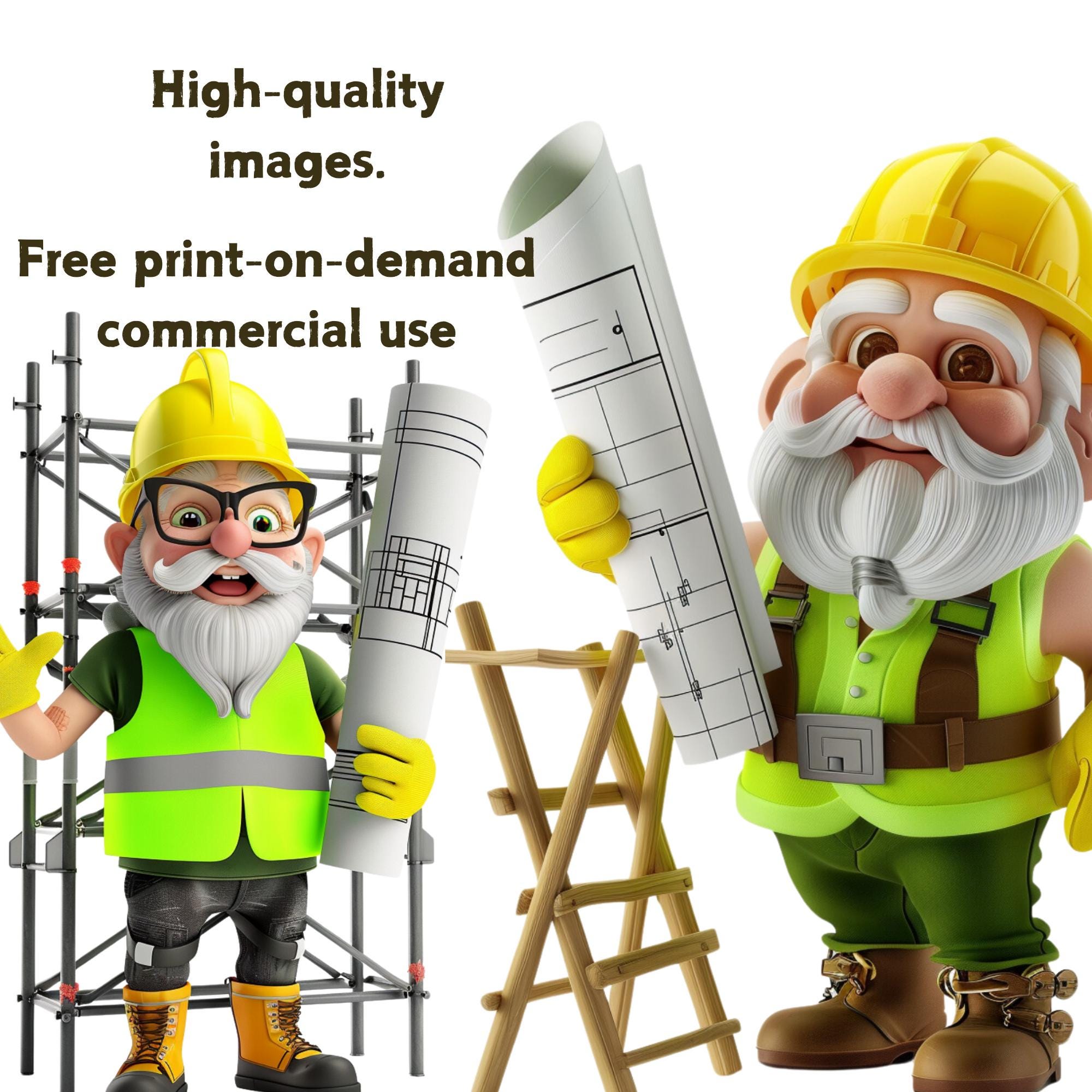 120 Construction Gnome Clipart Bundle Adorable Builder Gnomes With ...