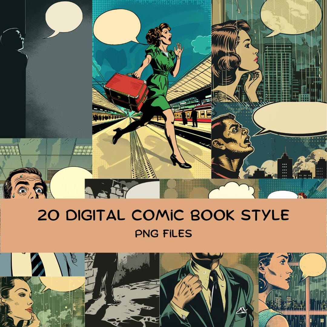 Noir Pop Art Comic Prints, Retro Speech Bubble Wall Art, Emotional ...
