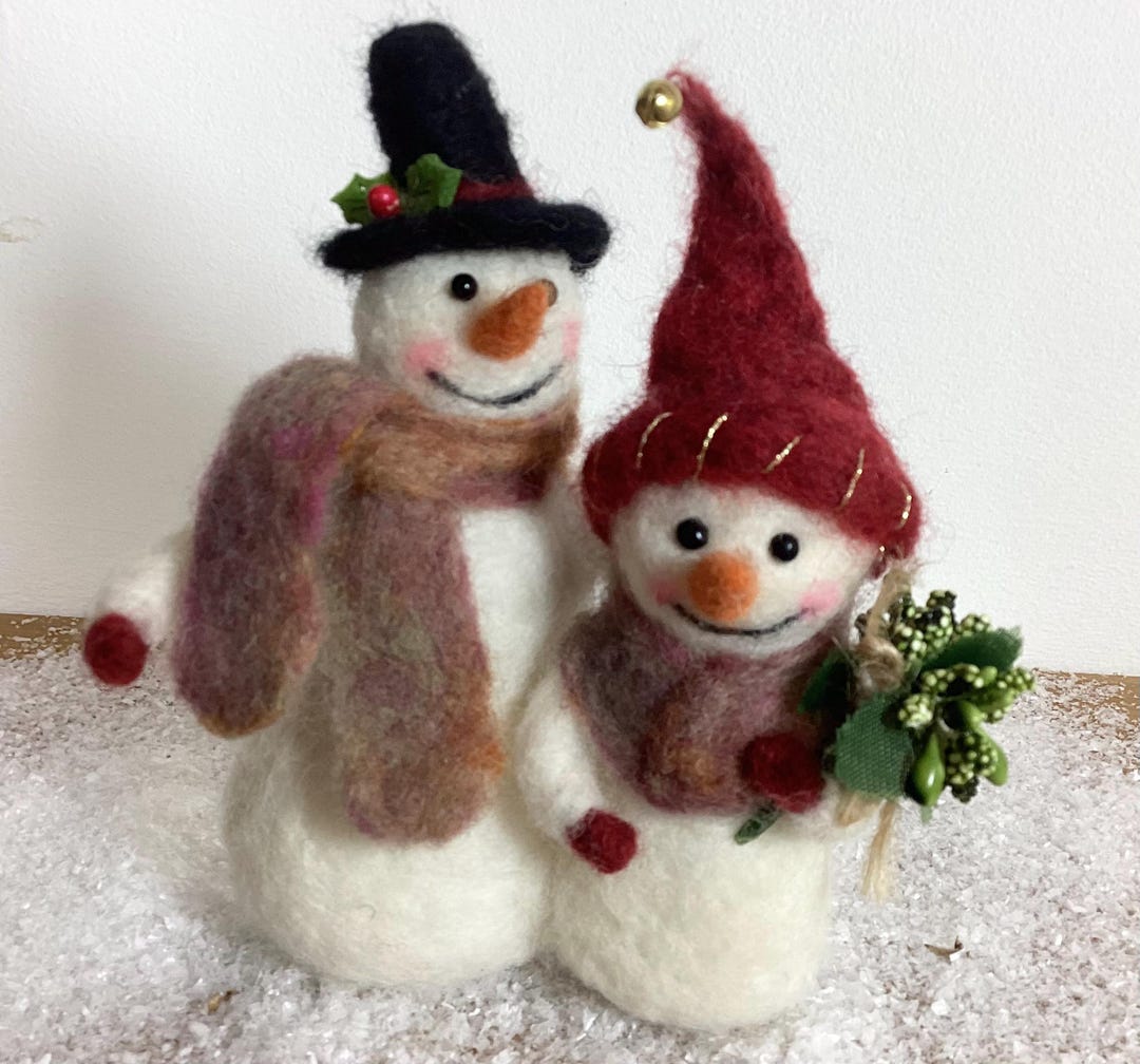 Needle Felted Snowman, Felted Christmas Decoration, Holiday Snowman, - Etsy