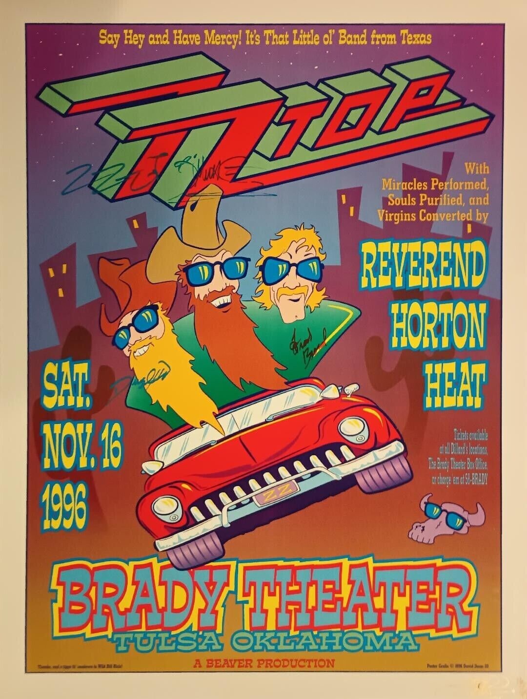 1996 ZZ Top Poster Reproduction - Etsy