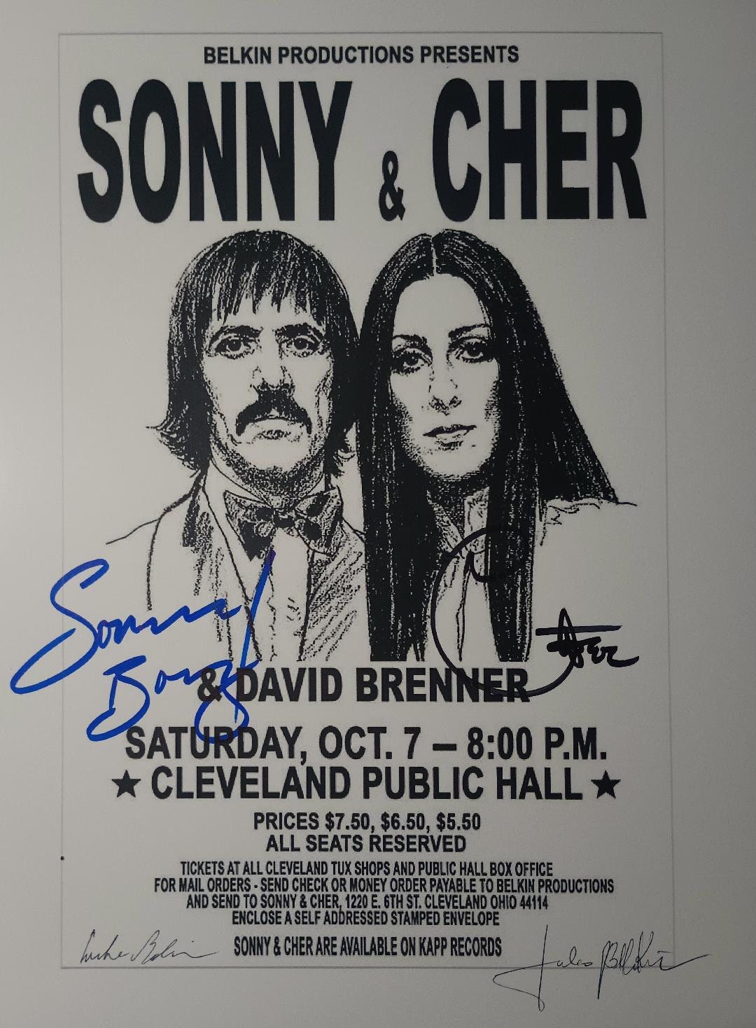 1972 Cher Concert Poster REPRODUCTION That Was Originally Autographed ...