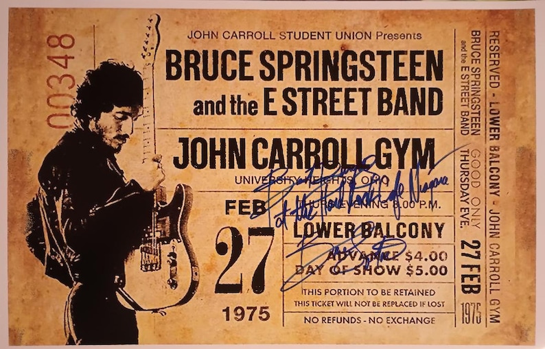 Bruce Springsteen Poster REPRODUCTION Facsimile Autographed by Bruce ...