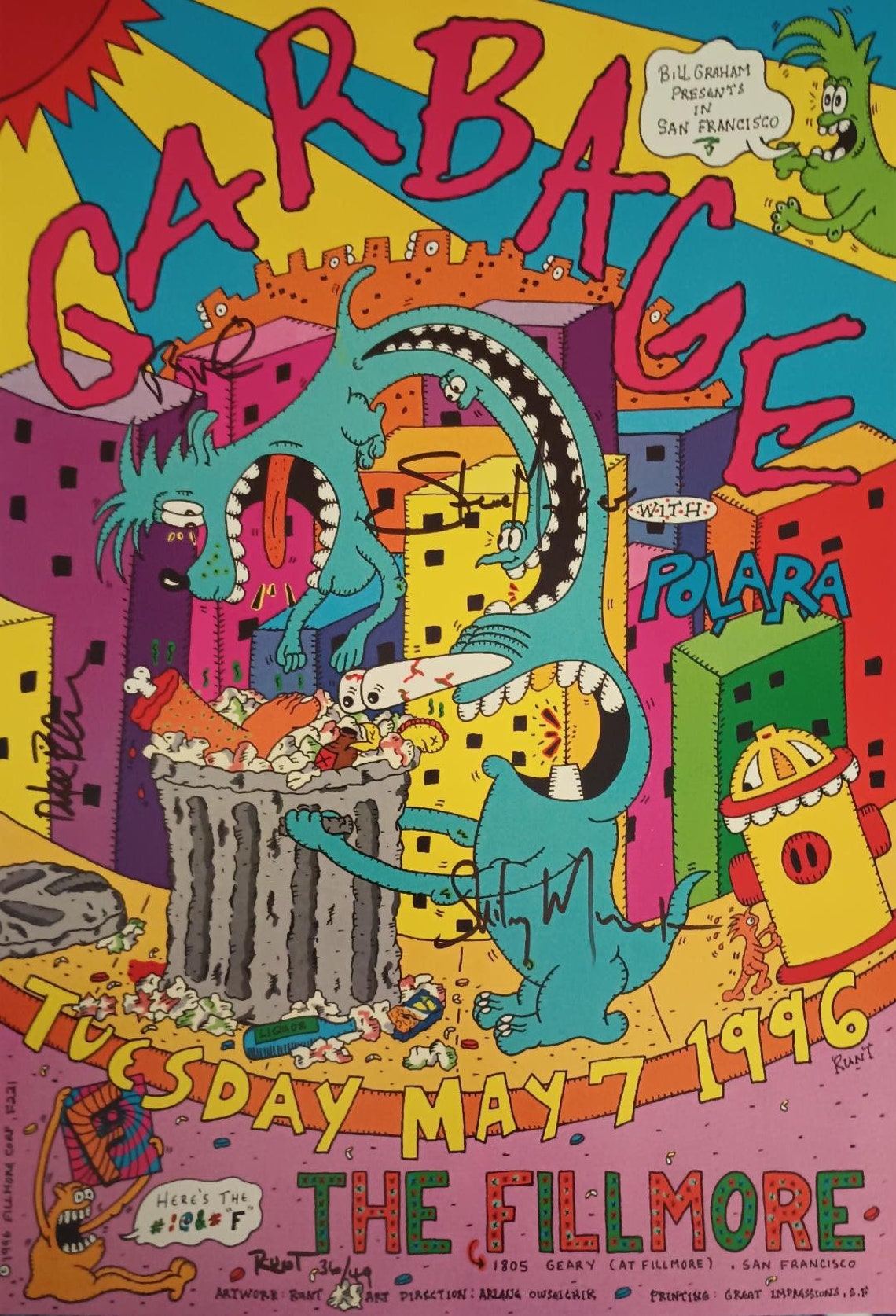 2002 Garbage Band Concert Poster Reproduction Size is 11x17inch Very ...