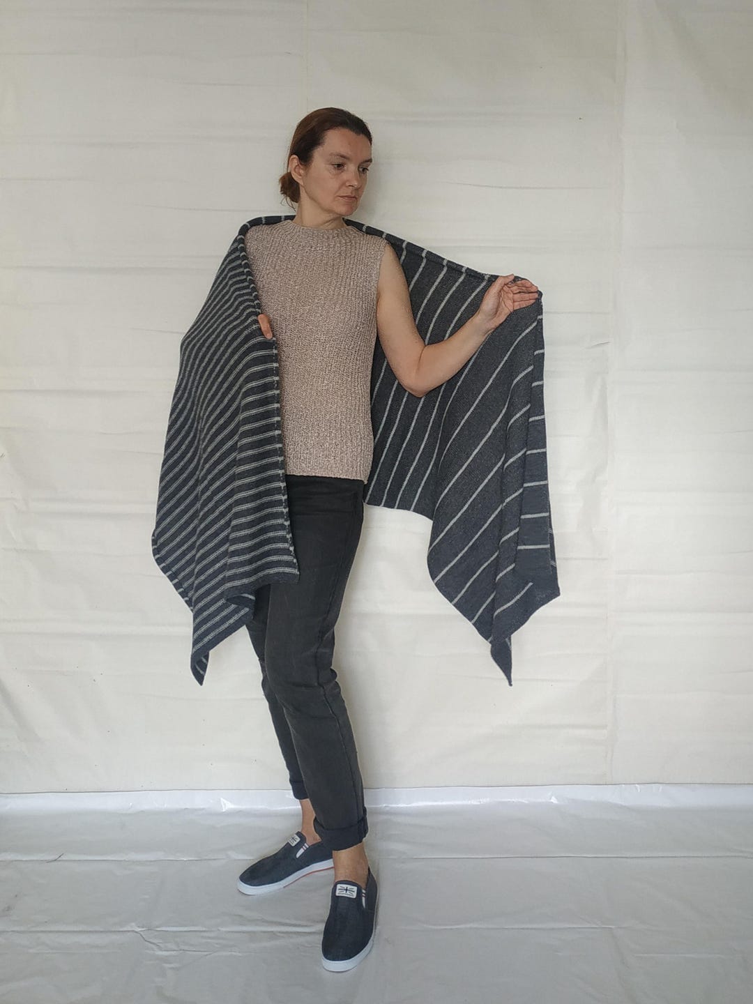 Valentine Gift Shawl Cozy Love Blanket Oversize Grey Wrap Romantic ...