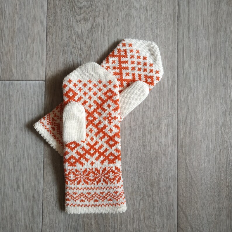 Norwegian Double Hand Knitted Mittens Multicolored Warm Und Cozy ...