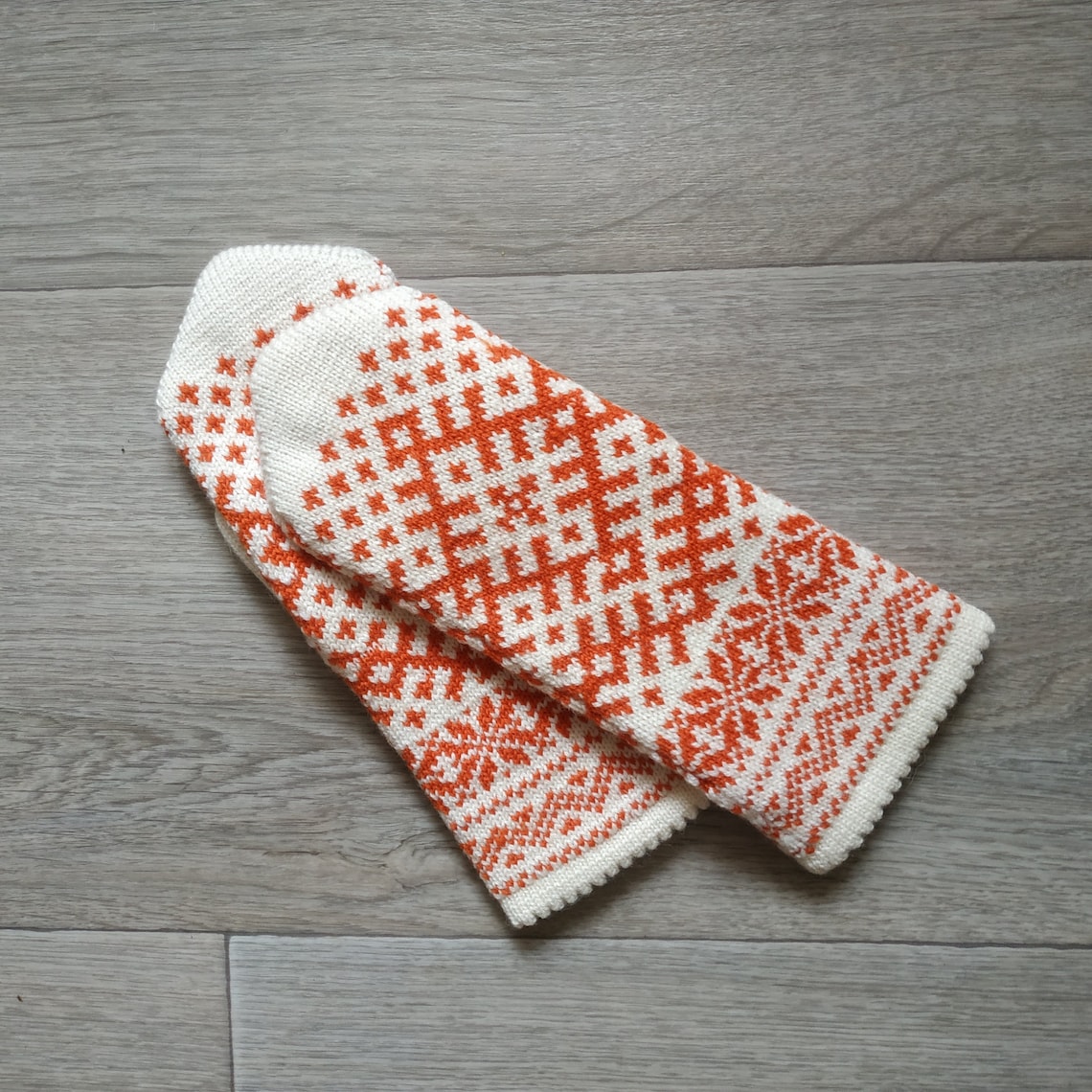 Norwegian Double Hand Knitted Mittens Multicolored Warm Und Cozy ...