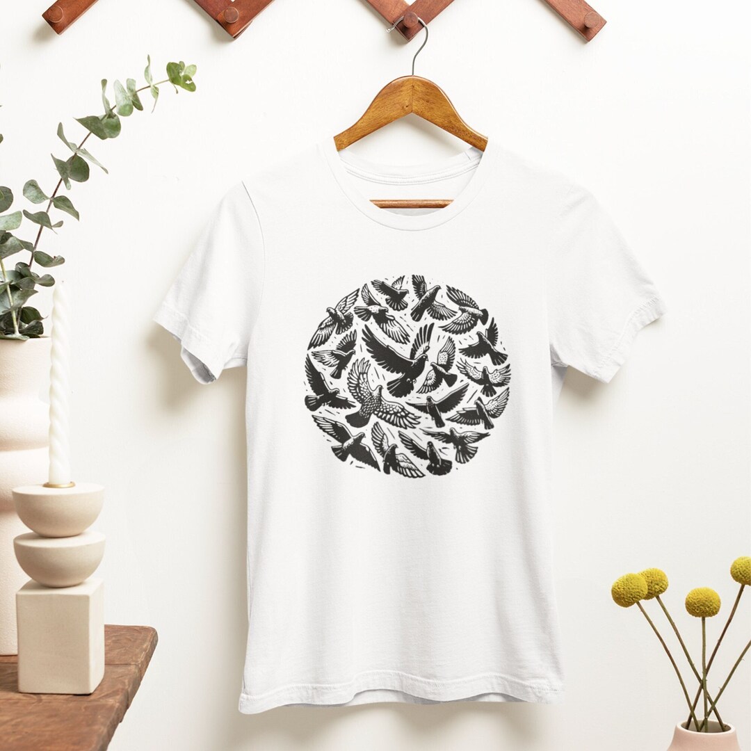 Grunge Pigeons Shirt, Dark Cottagecore Bird Lover Gift, Weird Tshirts ...