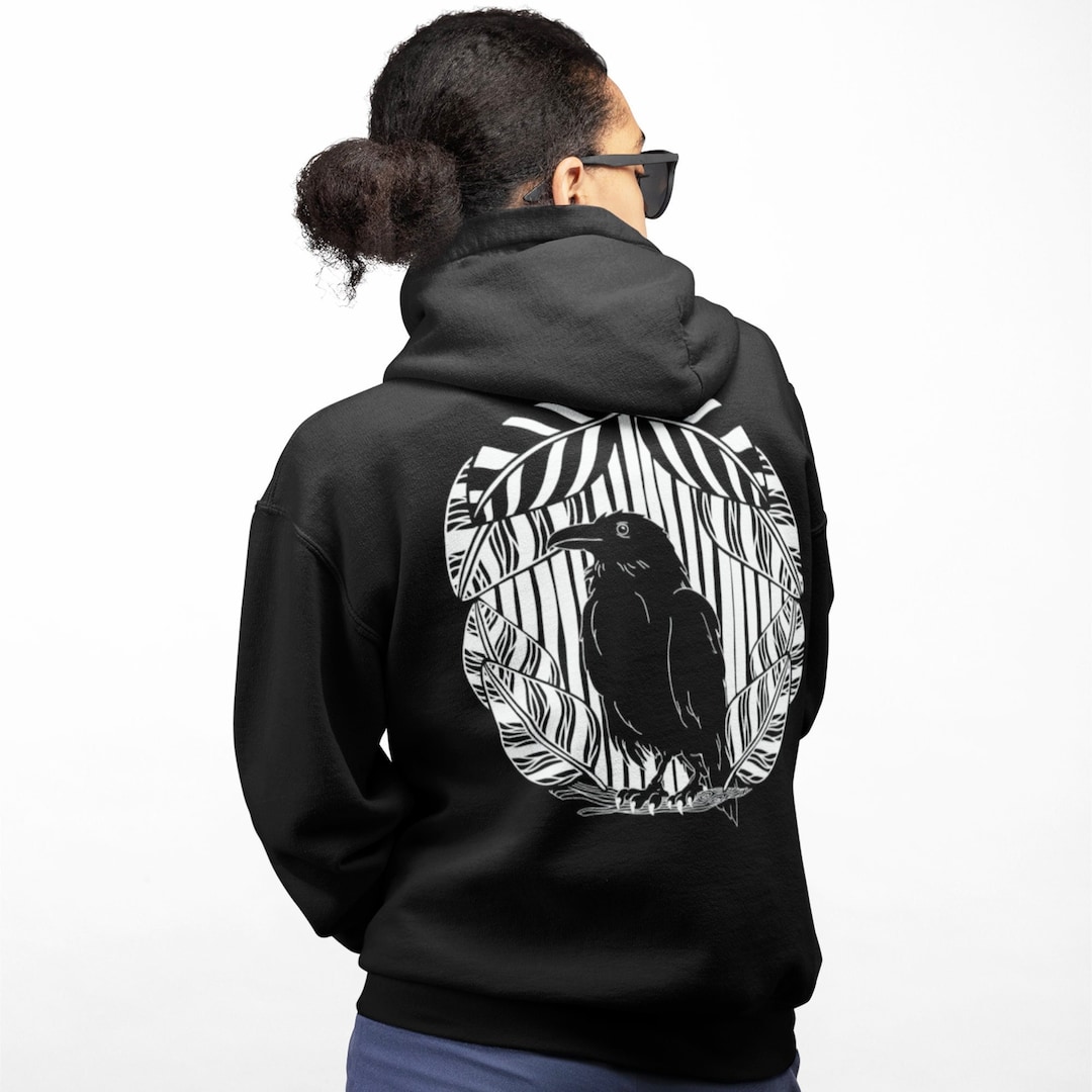 Raven Gothic Hoodie, Y2K Grunge Clothing, Witchcore Hoodie, Pastel Goth ...