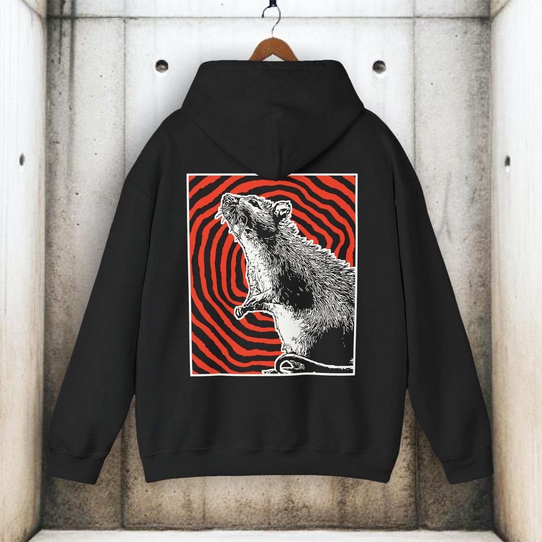 Psychedelic Rat Hoodie, Weird Gift for Rat Lovers, Crust Punk Clothing ...