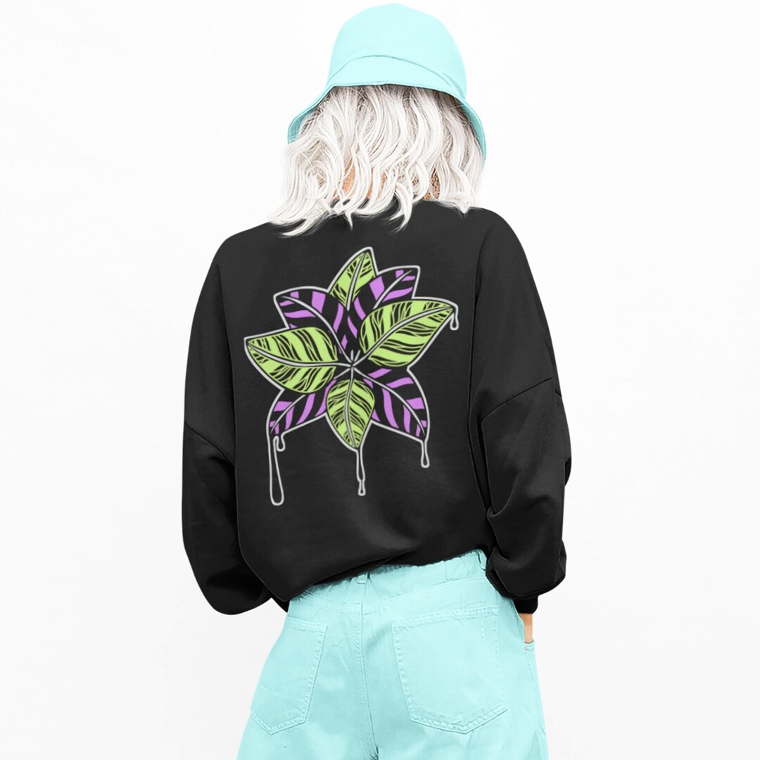 Jungle Leaves Sweater, Weirdcore Tropical Clothing, Festival Gifts ...