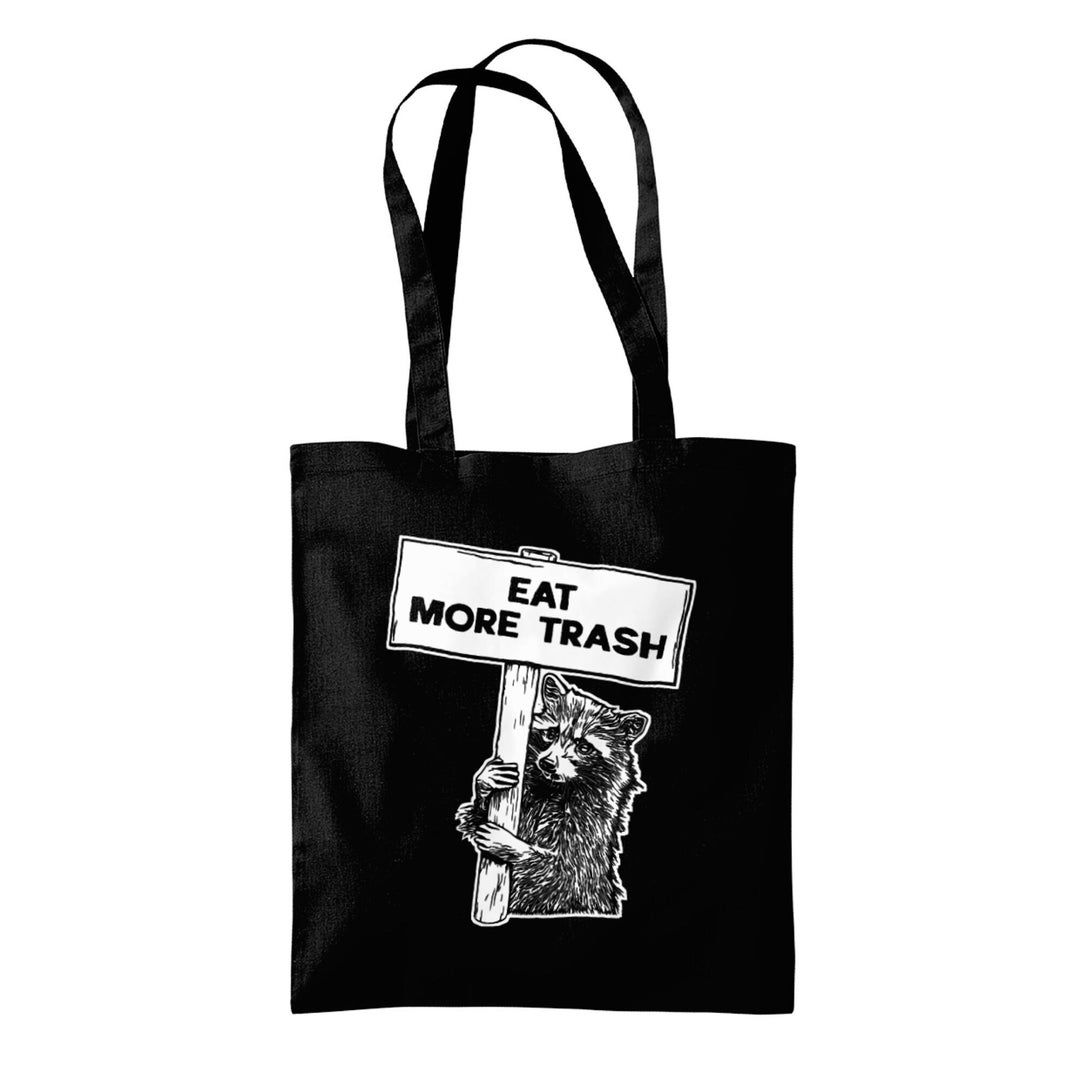 Eat More Trash Raccoon Tote Bag, Funny Possum Gifts, Weird Stuff, Punk ...