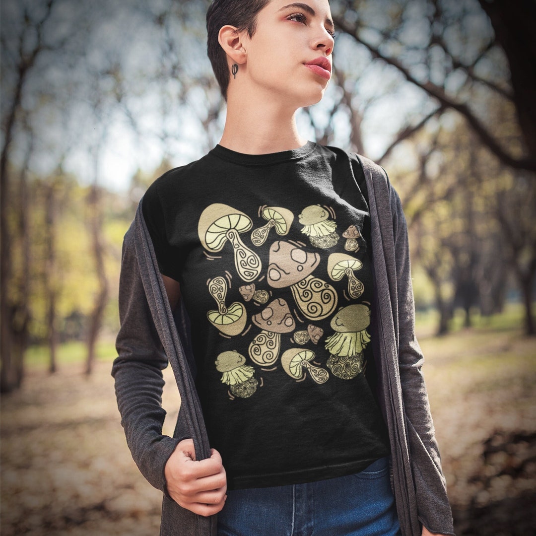 Forest Mushrooms Shirt, Fairy Aesthetic Outfit, Cottagecore Shirt ...