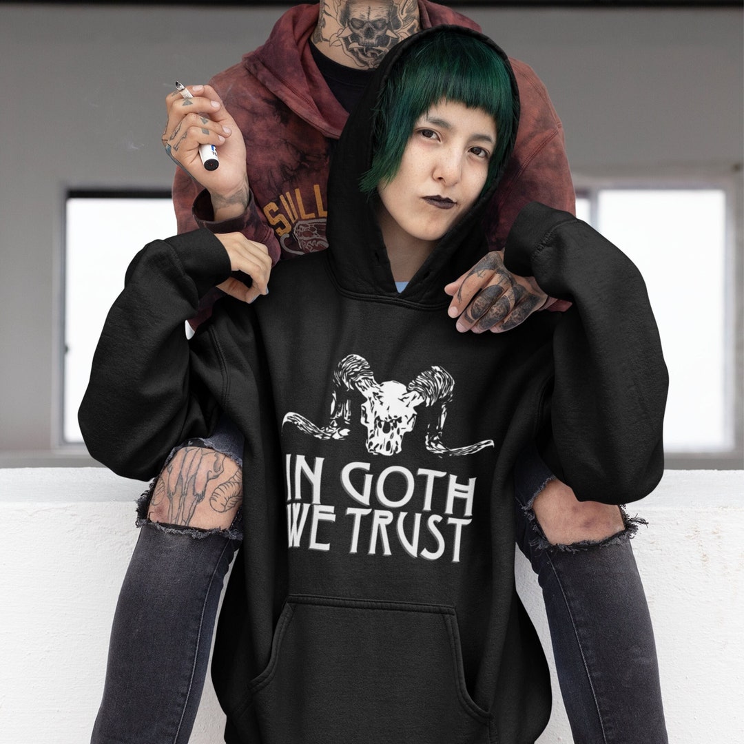Y2K Goth Hoodie, Goat Skull, Goth Clothes, Emo Hoodies, Gothic Gifts ...