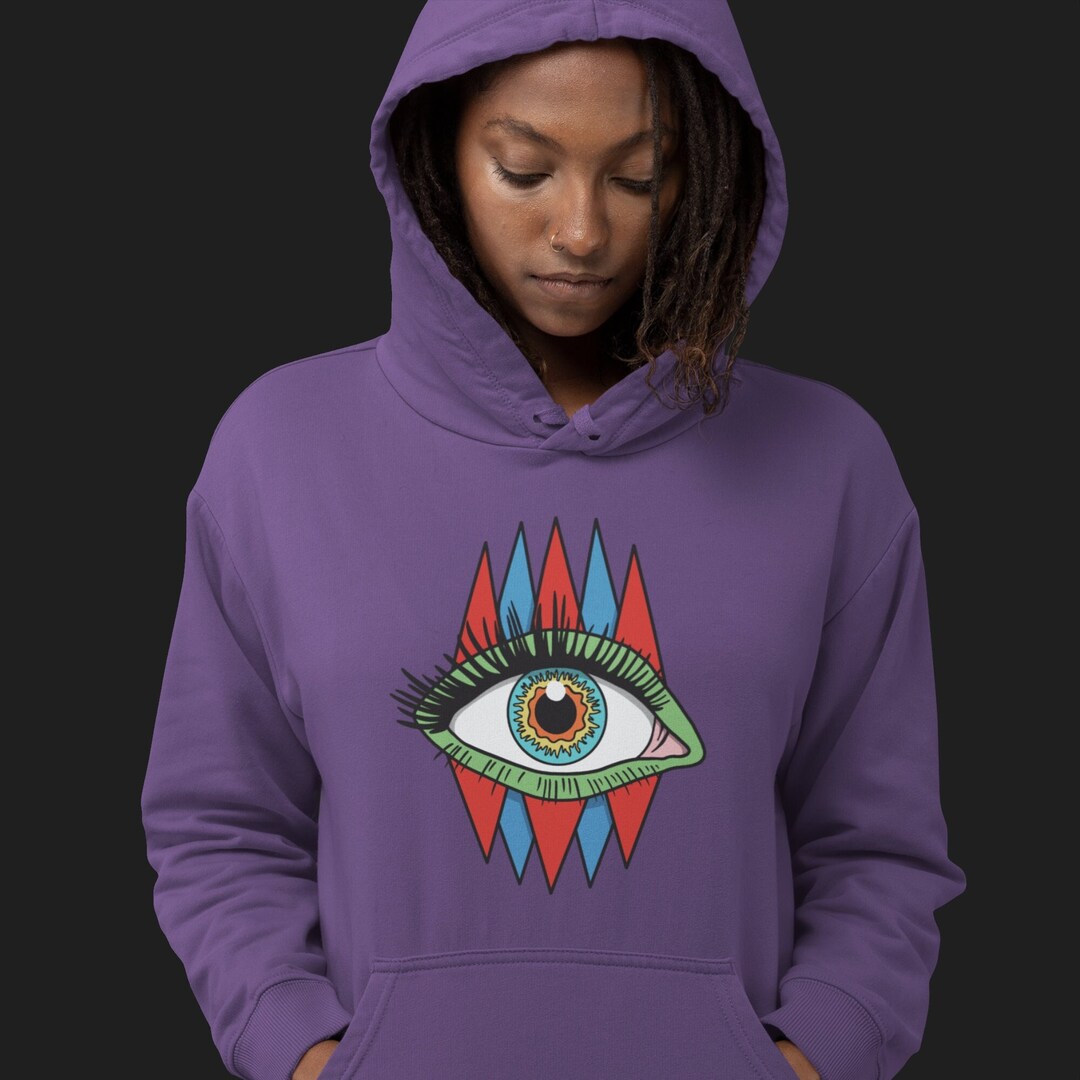 Third Eye Hoodie, Y2K Grunge Alternative Clothing, Colorful Eye ...