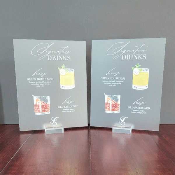 Acrylic Drink Sign - Etsy