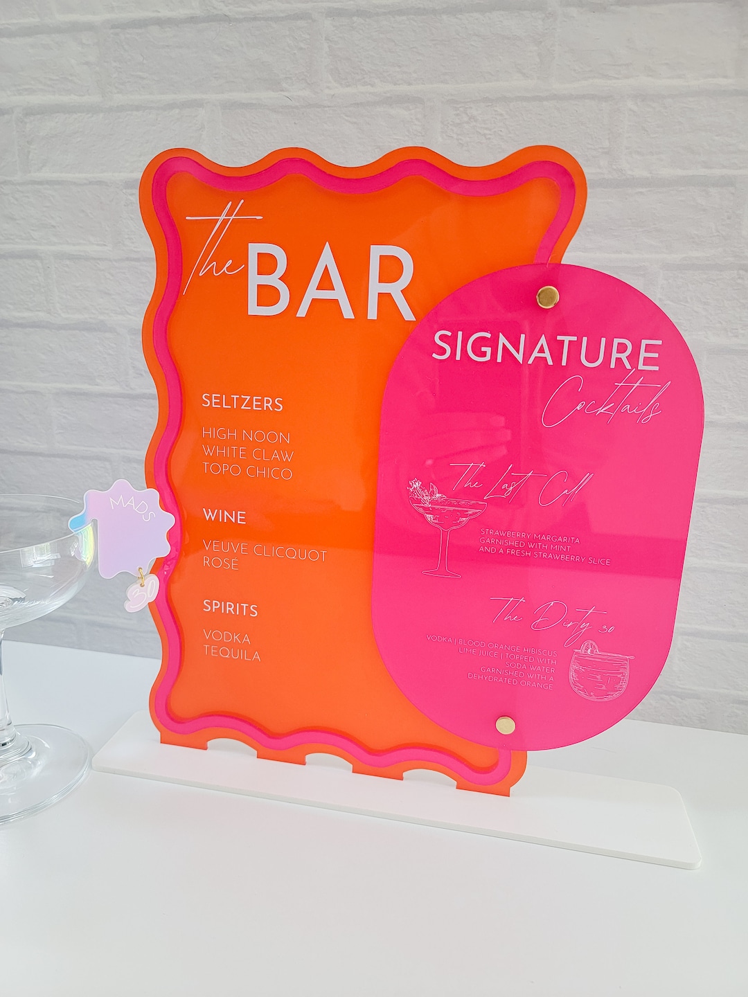Bar Menu Sign Signature Drinks Sign Signature Cocktail Sign Acrylic Bar ...