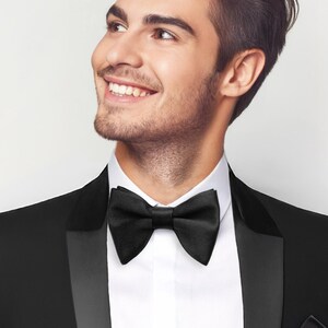 Oversized Black Bow Tie for Tuxedo Wedding Formal Evening, Men's Large ...