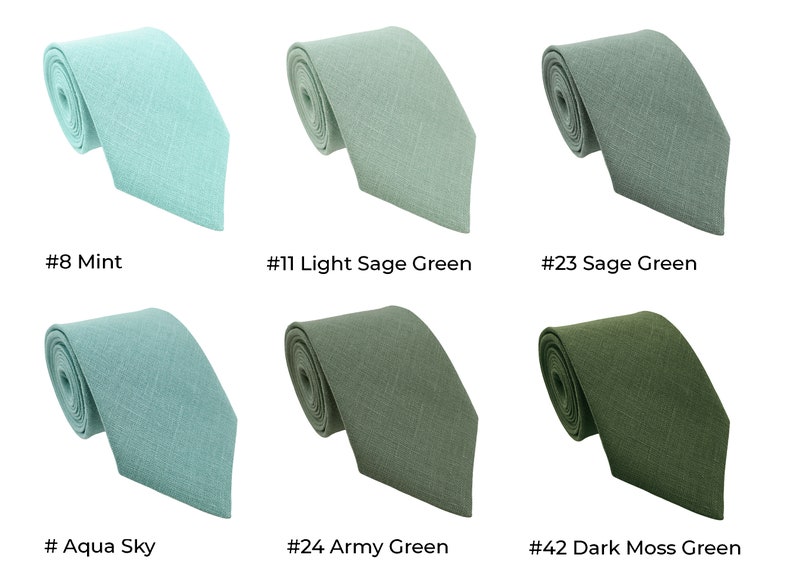 Sage Green Regular Tie / Sage Green Necktie / Sage Green Linen Tie ...