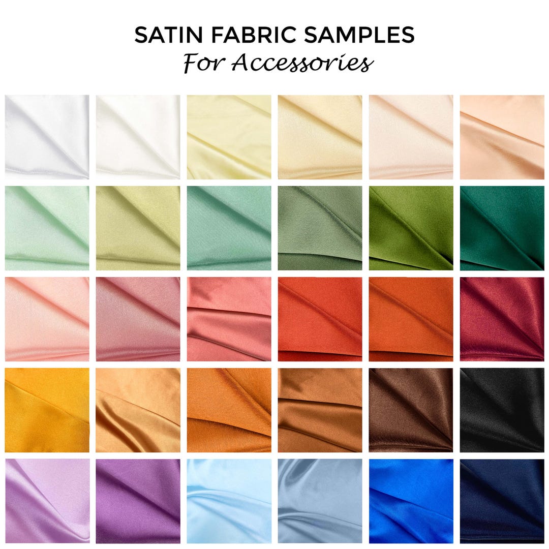 Satin Fabric Samples for Accessories: Ties, Bow Ties, Pocket Squares ...